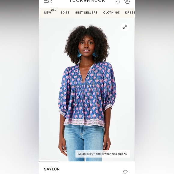 SAYLOR | Tops | Saylor Multi Blue Jesy Blouse | Poshmark